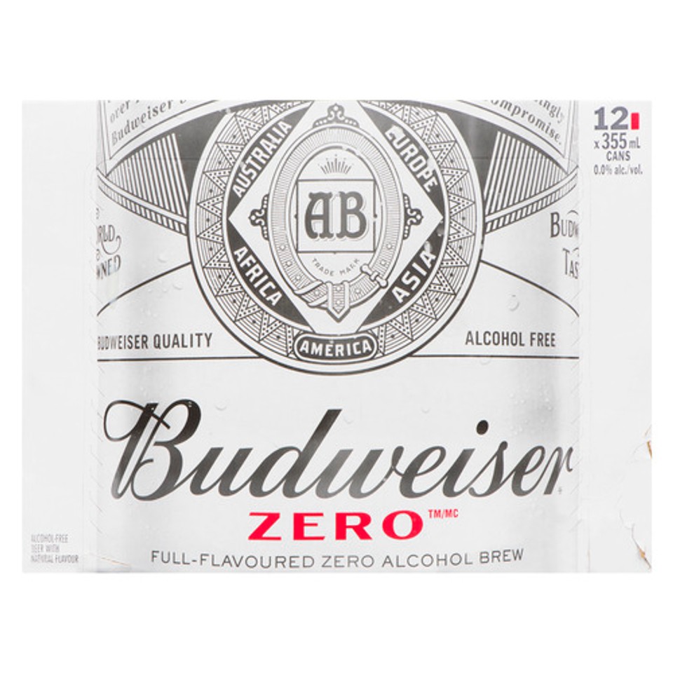 Budweiser Zero Non Alcoholic Beer 12 x 355 ml (cans) - Voilà Online ...