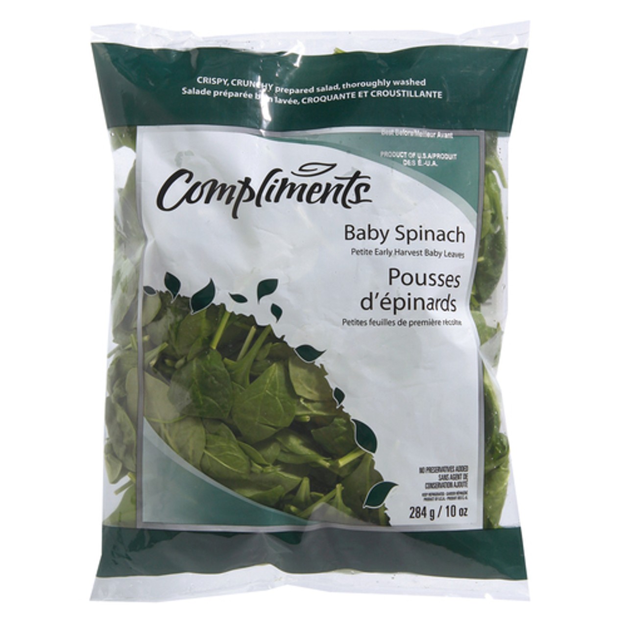 Compliments Baby Spinach 284 g - Voilà Online Groceries & Offers