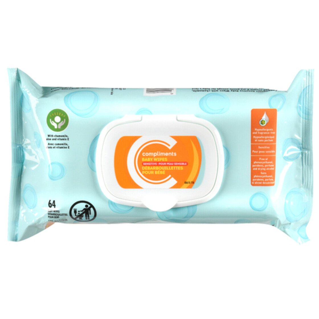 Compliments Little Ones Baby Wipes Sensitive 64 Count - Voilà Online ...