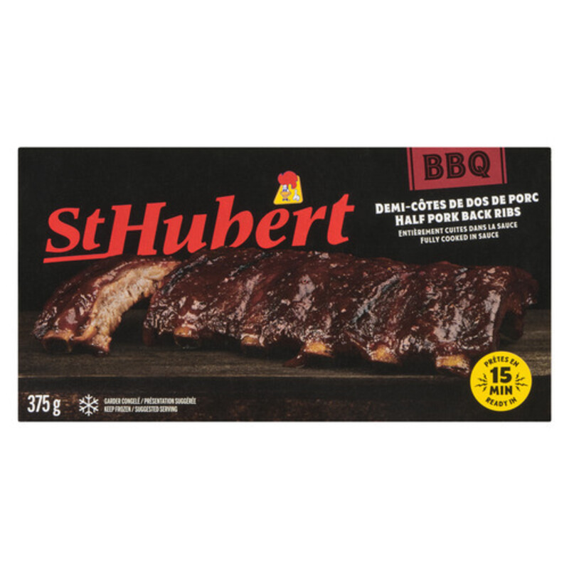 St-Hubert Half Pork Back Ribs BBQ 375 g (frozen) - Voilà Online ...