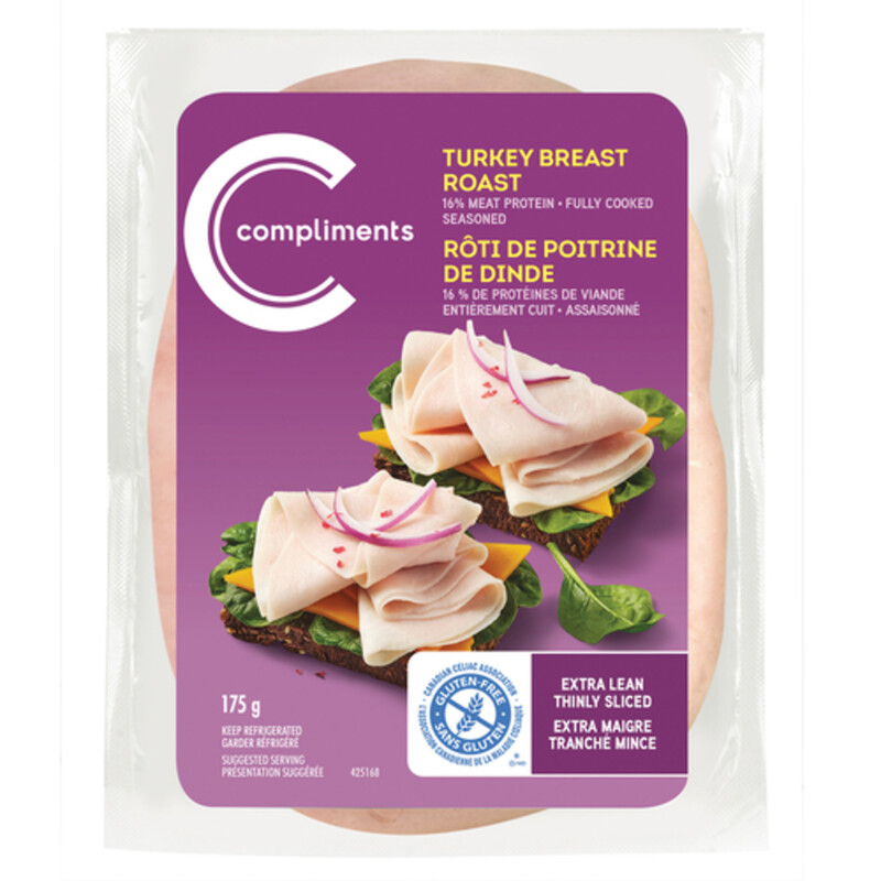 Compliments Extra Lean Roast Turkey Breast Thinly Sliced Meat 175 g ...