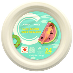 Compliments Paper Bowls 12 oz 24 Pack - Voilà Online Groceries & Offers