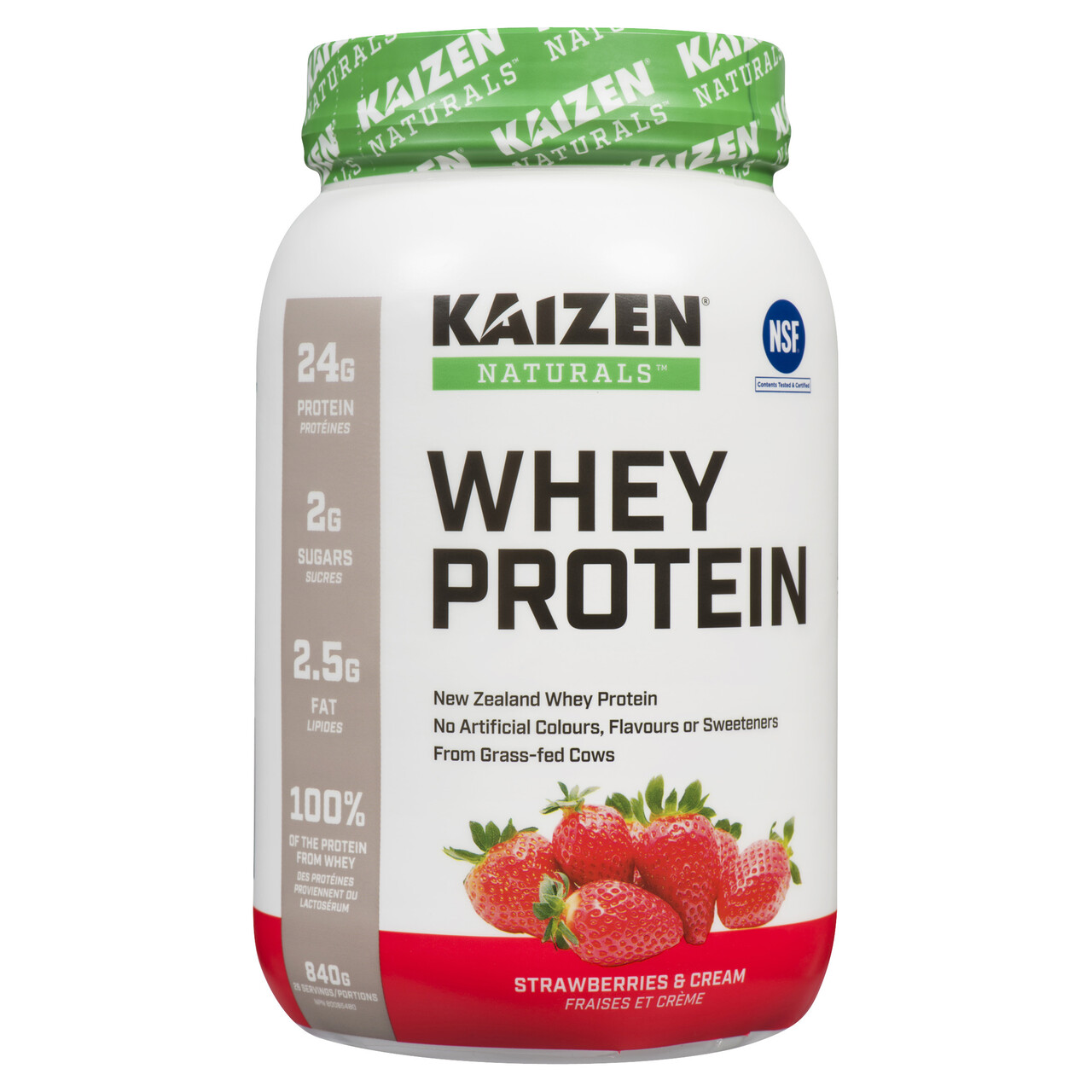 Kaizen Naturals Whey Protein Powder Strawberries & Cream 840 g - Voilà ...
