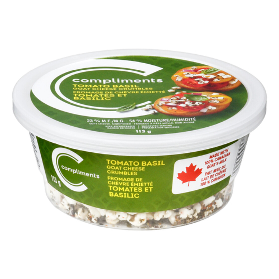 Compliments Crumbled Tomato Basil Goat Cheese 113 g - Voilà Online ...