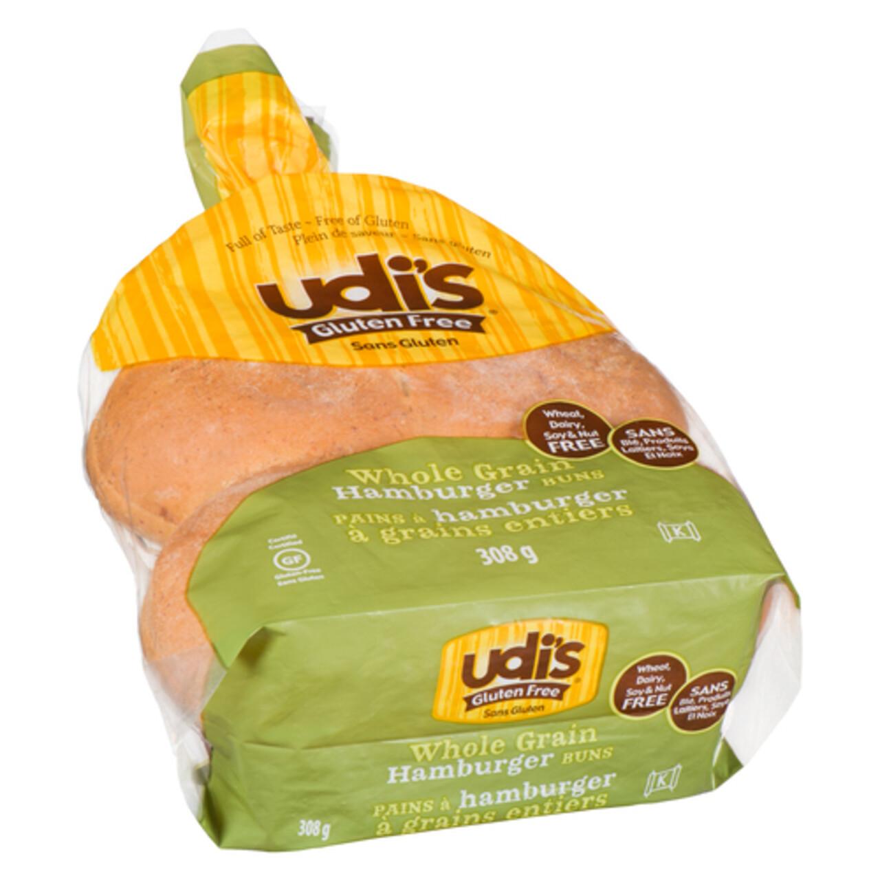 Udi's Gluten-Free Whole Grain Hamburger Buns 306 g (frozen) - Voilà ...
