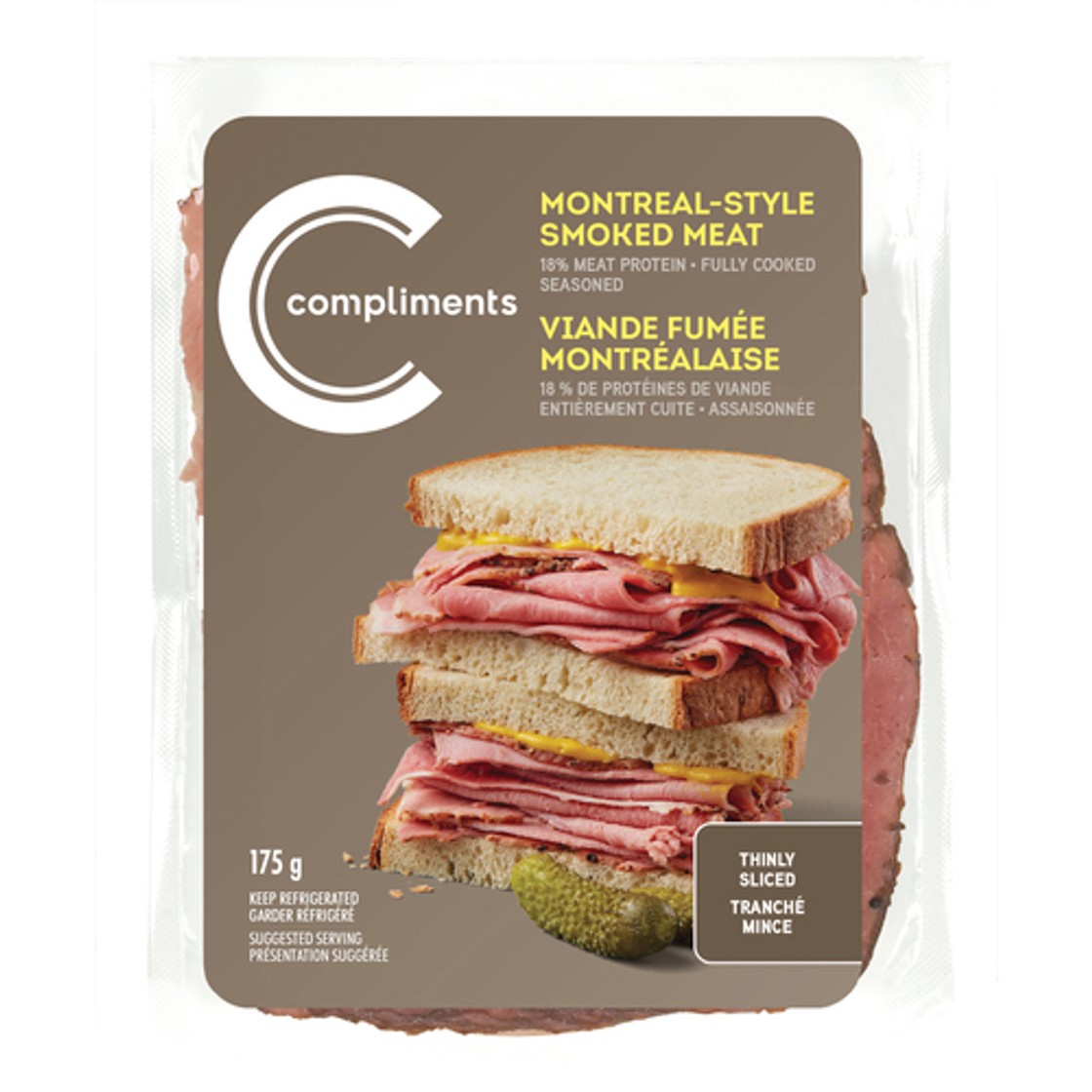 Compliments Thinly Sliced Meat Smoked Montreal-Style 175 g - Voilà ...