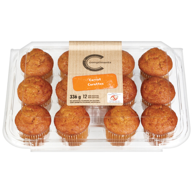Compliments Mini Muffins Carrot 336 g - Voilà Online Groceries & Offers