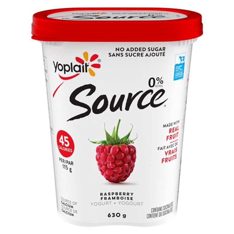 Yoplait Source 0% Smooth Traditional Yogurt Raspberry 630 g - Voilà ...