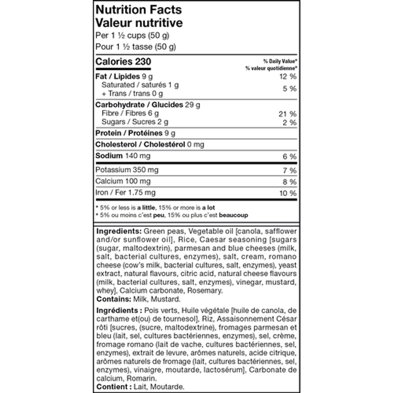 Harvest Snaps Green Pea Snack Chips Caesar 94 g - Voilà Online ...