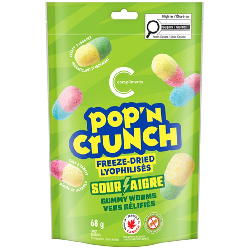 Compliments Candy Freeze Dried Sour Worm 68 g - Voilà Online Groceries ...