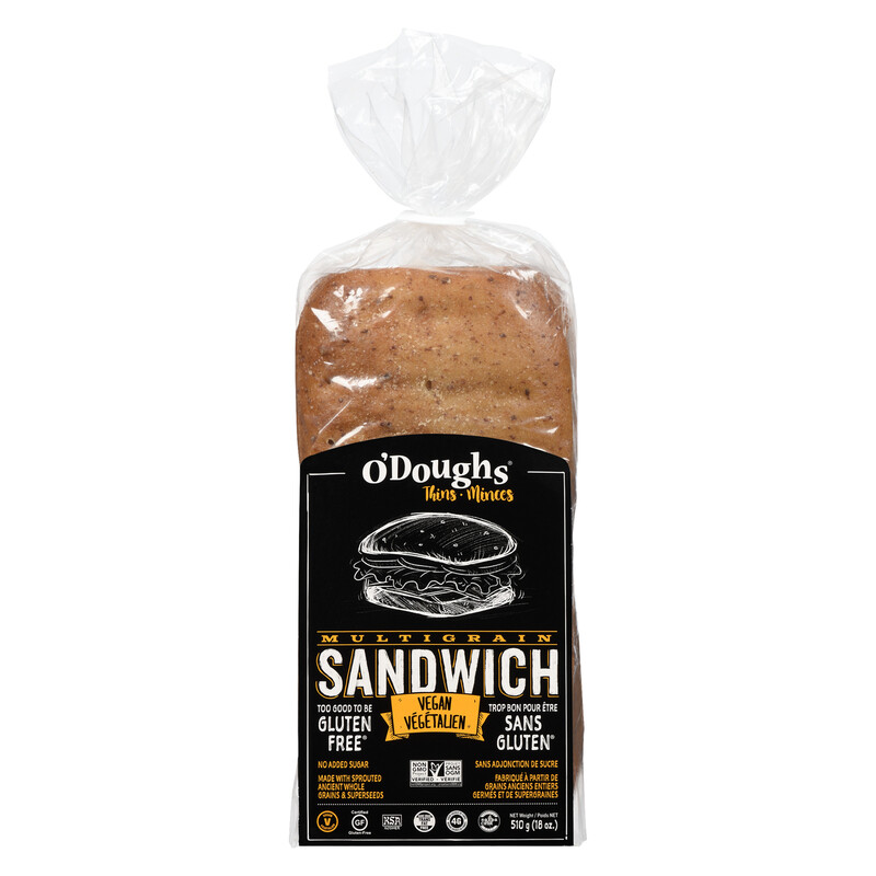 O'Doughs Gluten-Free Sandwich Thins Multigrain 510 g (frozen) - Voilà Online Groceries & Offers
