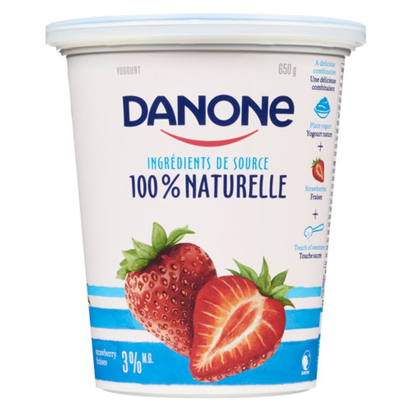 Danone All Natural Yogurt Strawberry 650 g - Voilà Online Groceries ...
