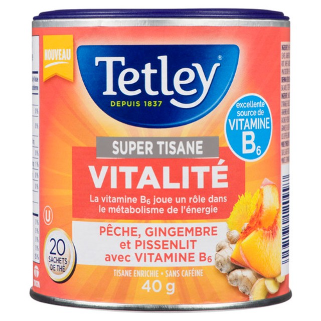 Tetley Super Herbal Tea Boost Peach Ginger & Dandelion 20 Tea Bags ...