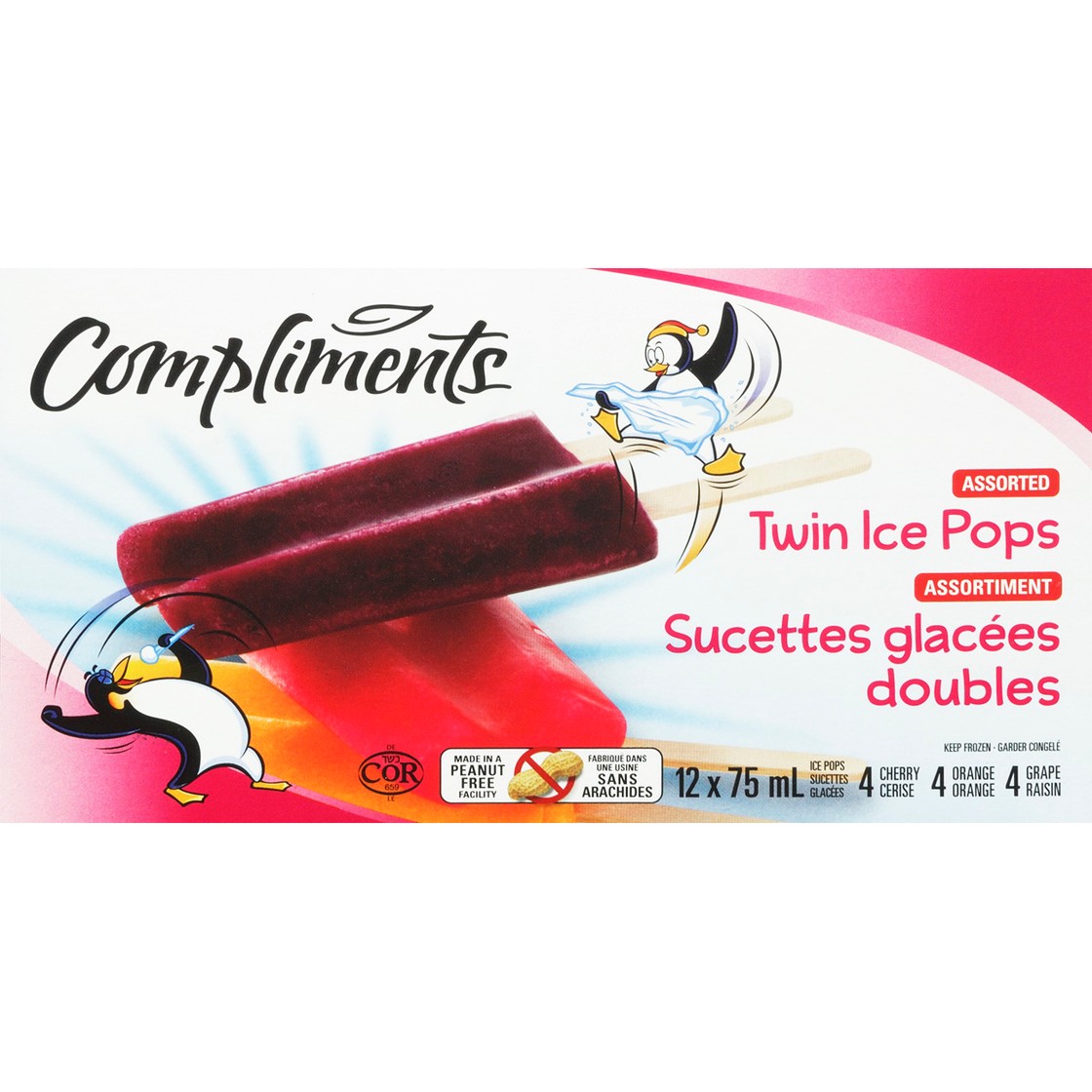 Compliments Twin Peanut Free Ice Pops Assorted 12 x 75 ml - Voilà ...