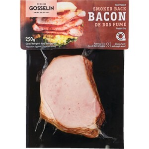 Gosselin Smokehouses Smoked Canadian Bacon 250 g - Voilà Online ...