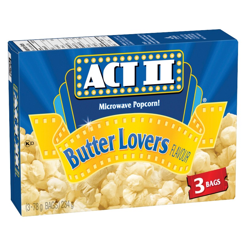 Act II Popcorn Butter Lovers 3 x 78 g - Voilà Online Groceries & Offers