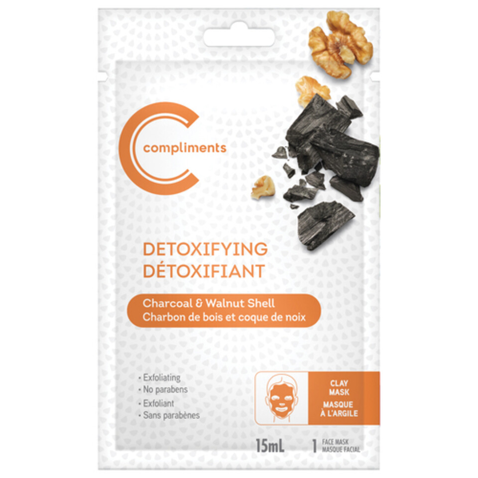 Compliments Clay Mask Charcoal & Walnut Shell 1 Count - Voilà Online ...
