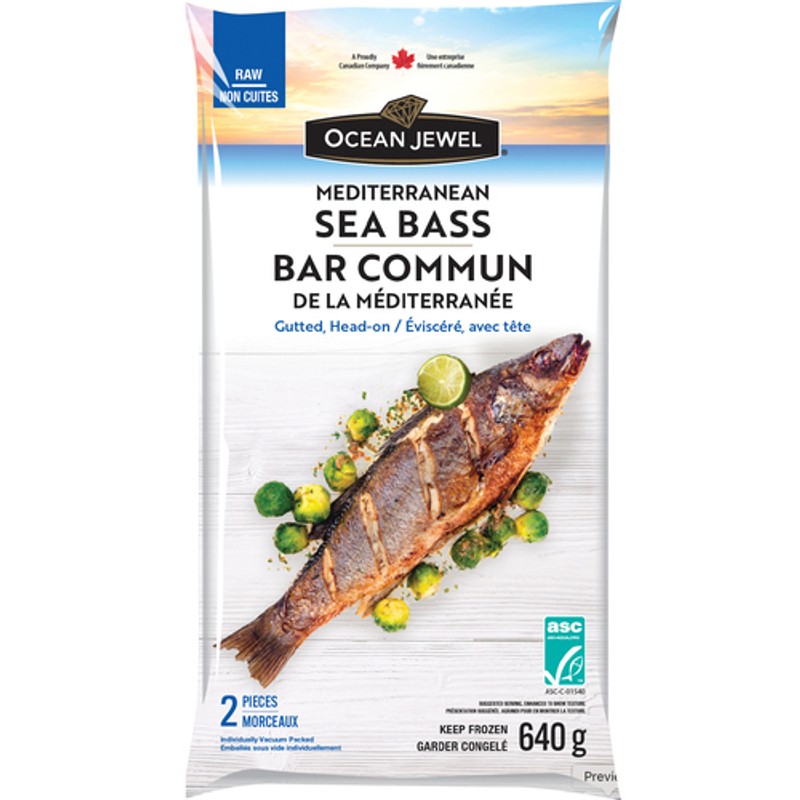 Ocean Jewel Frozen Fish Mediterranean Sea Bass Raw 2 Pieces 640 g ...