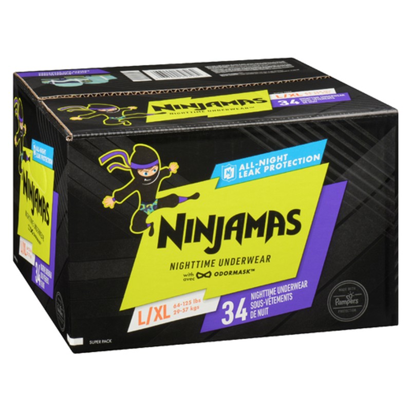 Ninjamas Nighttime Diapers Size L/XL 34 Count - Voilà Online Groceries ...