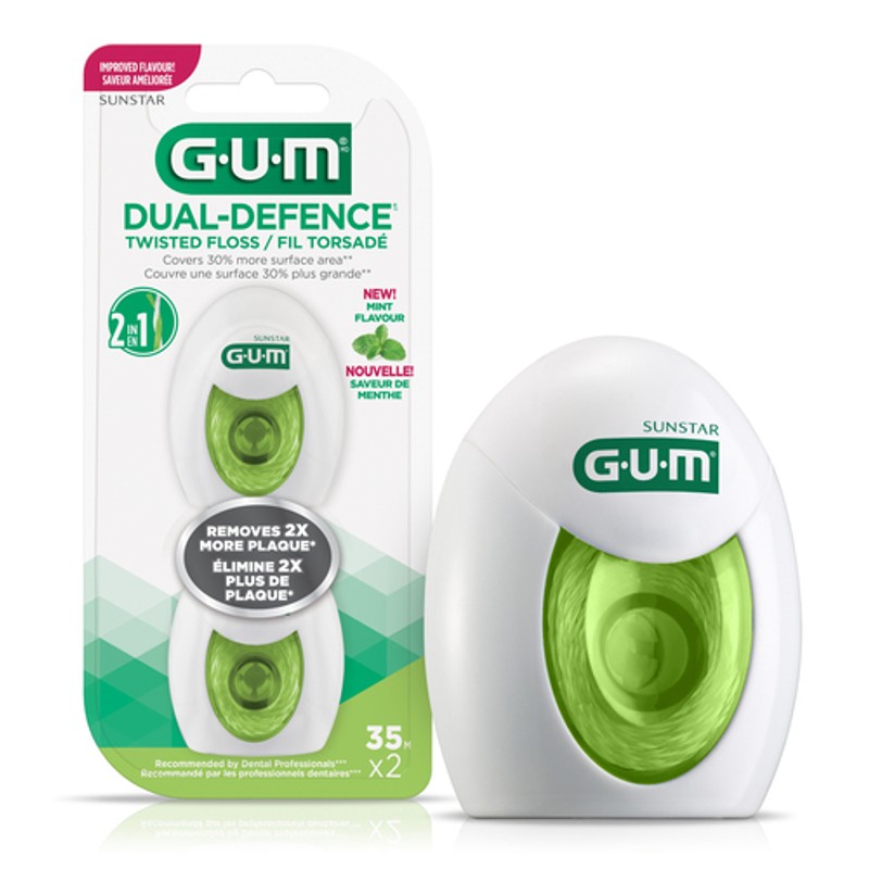 GUM Dual-Defense Twisted String Floss 2 x 35 m - Voilà Online Groceries ...