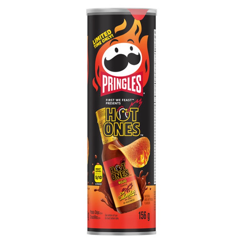 Pringles Potato Chips Hot Ones Rojo 156 g - Voilà Online Groceries & Offers