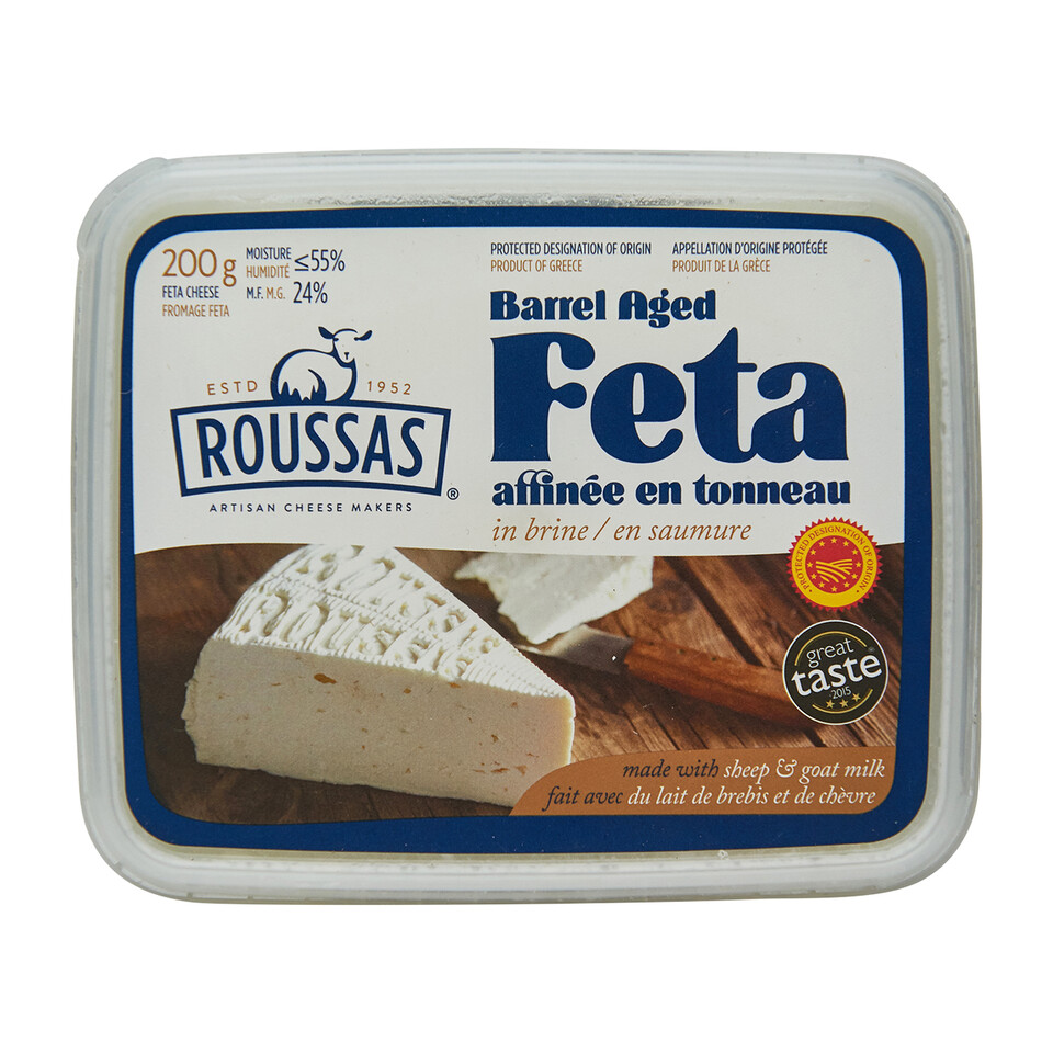 Roussas Greek Feta Cheese Barrel Aged In Brine 200 g - Voilà Online Groceries & Offers