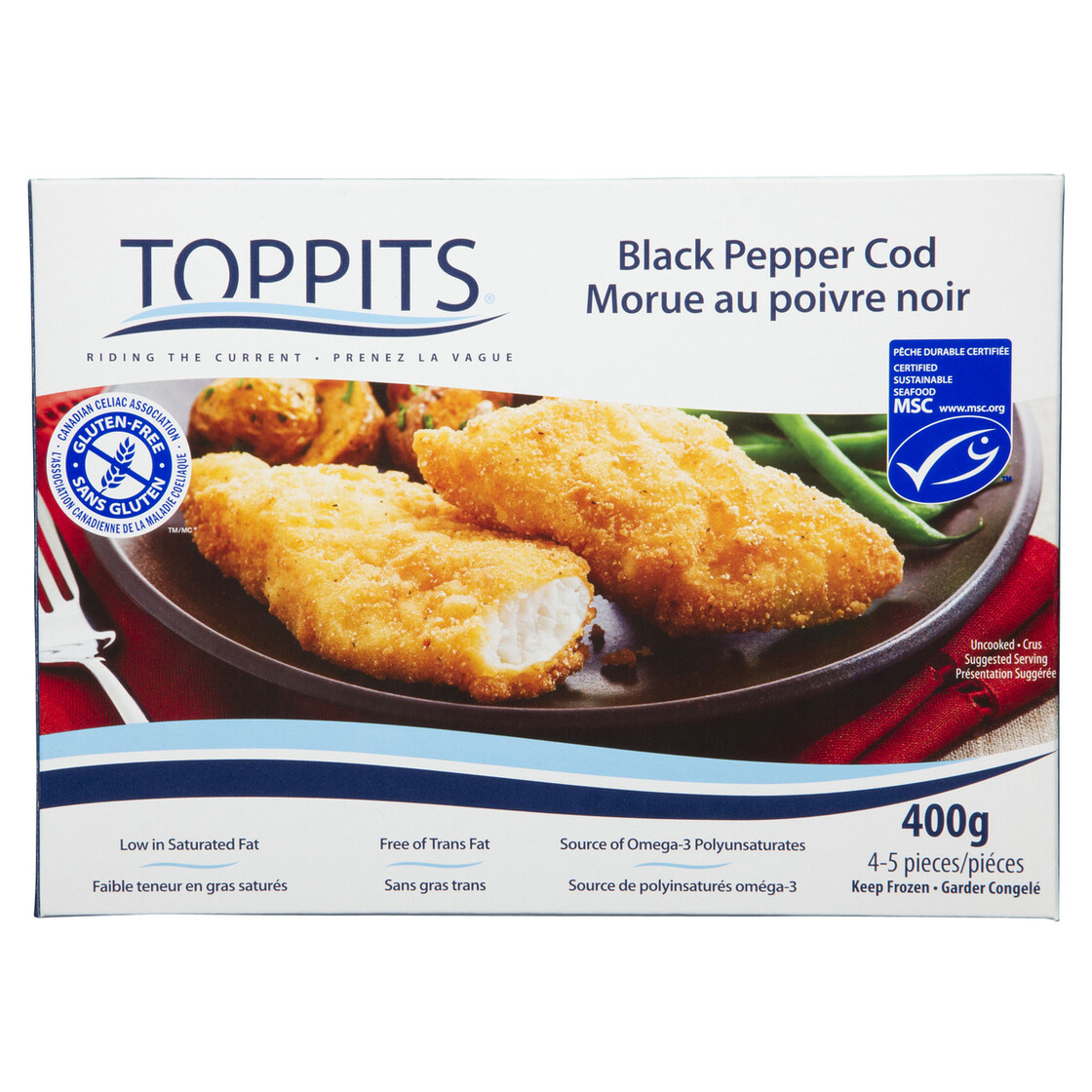 Toppits Frozen Gluten-Free Breaded Black Pepper Cod 400 g - Voilà ...
