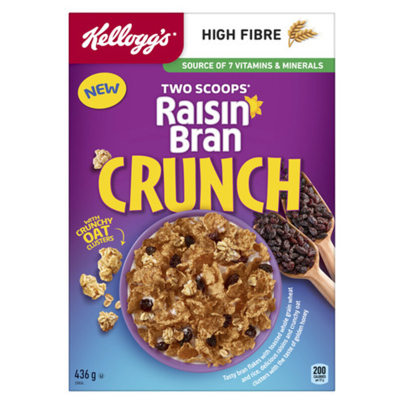 Kellogg's Two Scoops Cereal Raisin Bran Crunch 436 g - Voilà Online ...