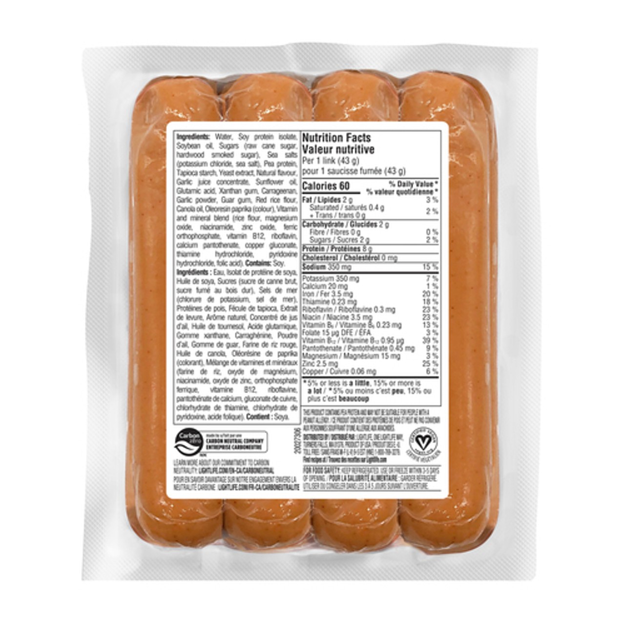 Lightlife Plant-Based Vegan Hot Dogs Smart Dogs 340 g - Voilà Online ...