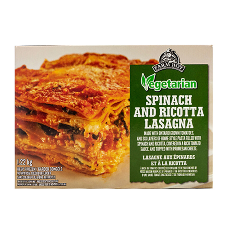 Farm Boy Vegetarian Frozen Lasagna Spinach & Ricotta 1.22 kg - Voilà ...