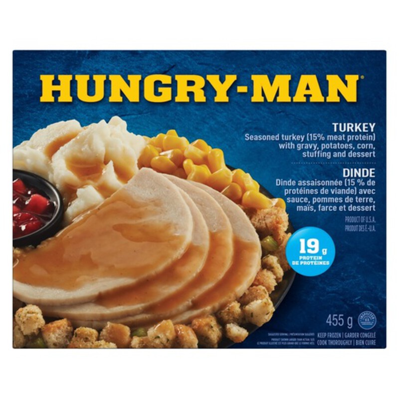 Hungry Man Frozen Entrée Turkey 455 g - Voilà Online Groceries & Offers