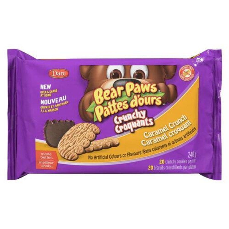 Dare Bear Paws Crunchy Cookies Caramel Crunch 240 g - Voilà Online ...