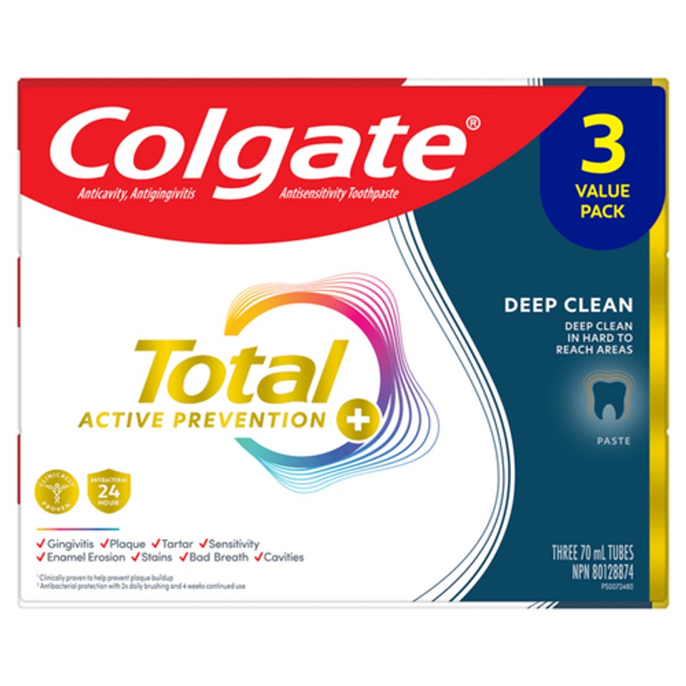 Colgate Total Plus Toothpaste Deep Clean 3 Count - Voilà Online ...