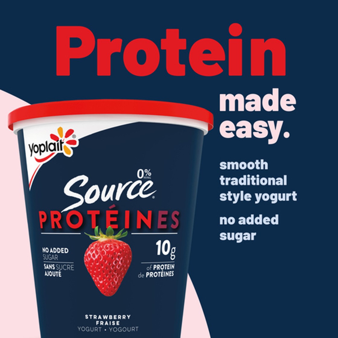 Yoplait Yogurt Source Protein Strawberry 650 g - Voilà Online Groceries ...