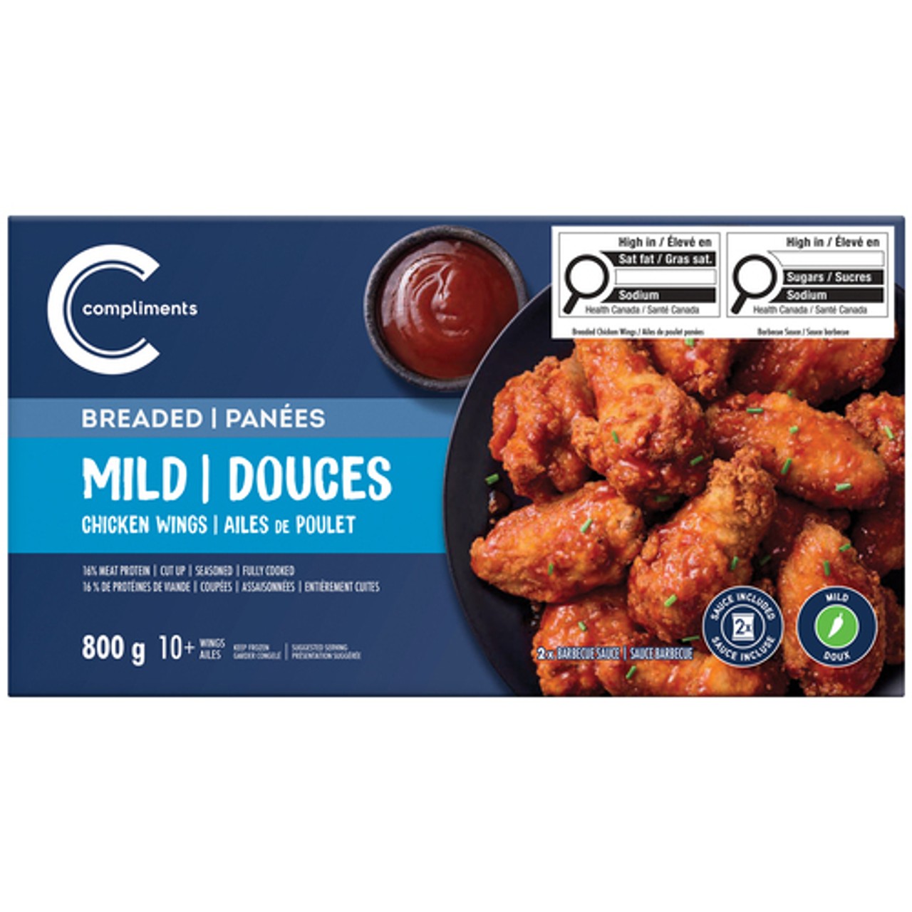 Compliments Frozen Mild Chicken Breaded Wings 800 g - Voilà Online Groceries & Offers