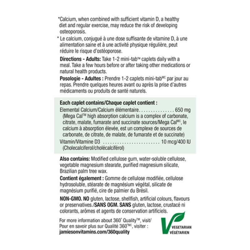 Jamieson Mega Cal Calcium +D3 250 Count - Voilà Online Groceries & Offers