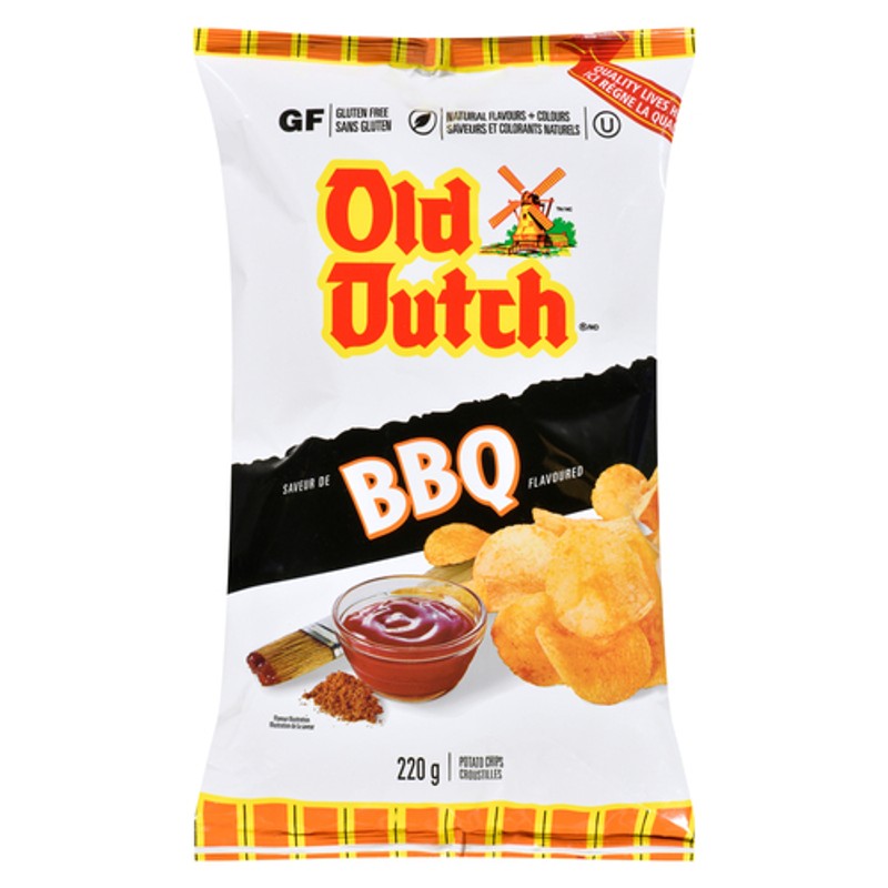 Old Dutch Potato Chips BBQ Flavoured 220 g - Voilà Online Groceries ...
