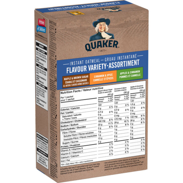 Quaker Instant Oatmeal 3 Flavours 314 g - Voilà Online Groceries & Offers