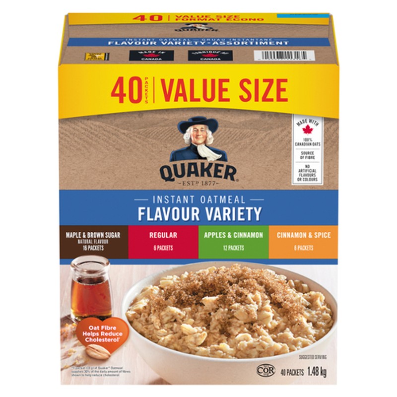 Quaker Instant Oatmeal Variety Pack 40 Count - Voilà Online Groceries ...
