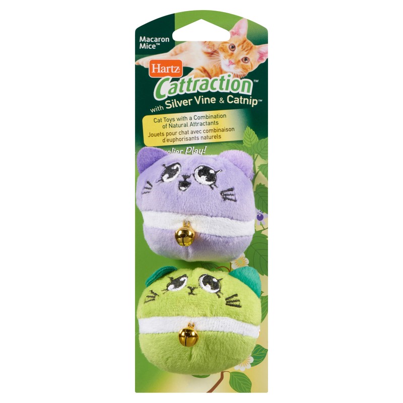 Hartz Cattraction Macaron Mice With Silver Vine & Catnip 2 x 1 Pack ...