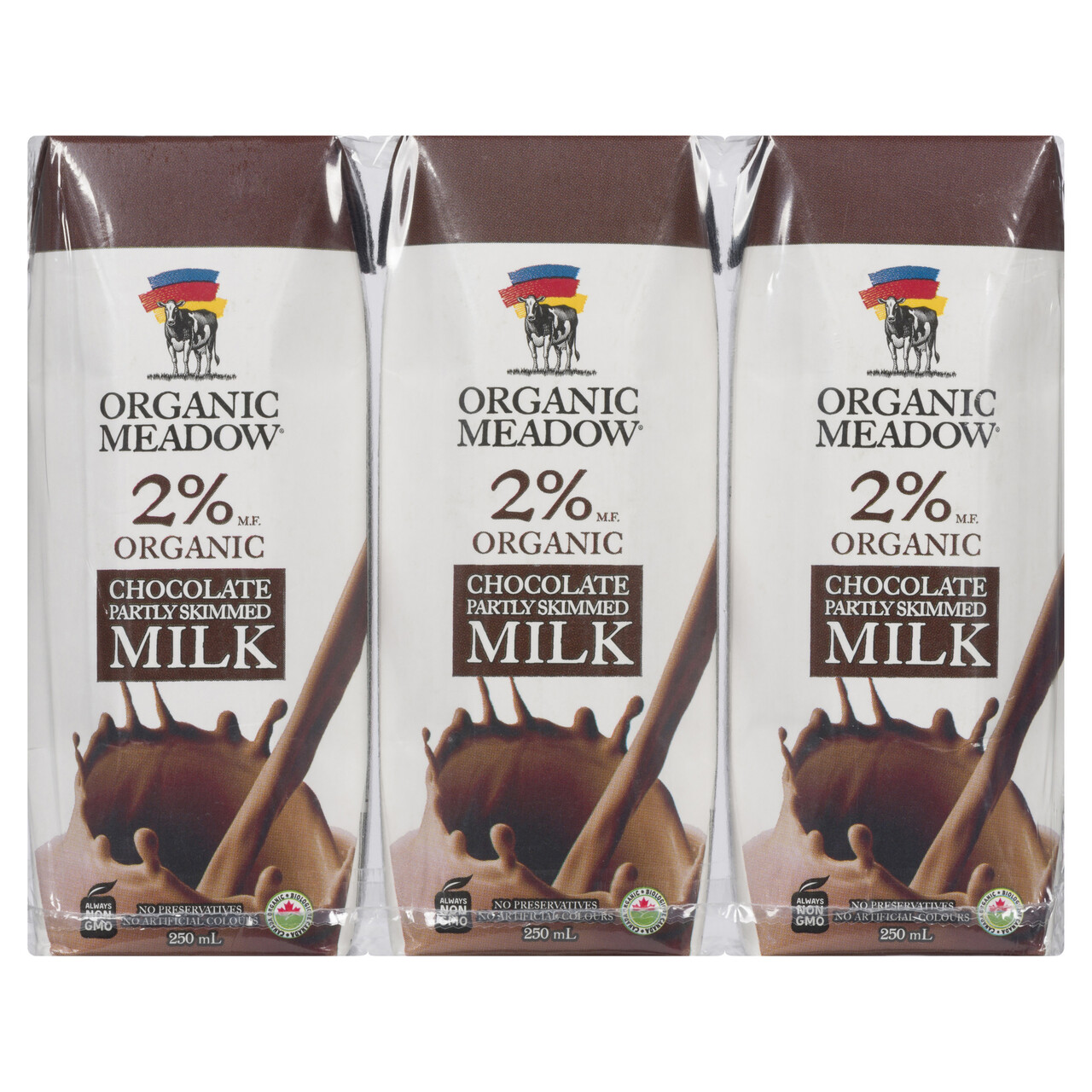Organic Meadow Organic UHT Pasteurized 2% Milk Chocolate 3 x 250 ml ...