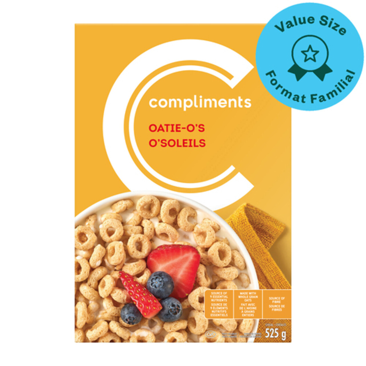 Compliments Cereal Golden Oatie-O's 525 g - Voilà Online Groceries & Offers