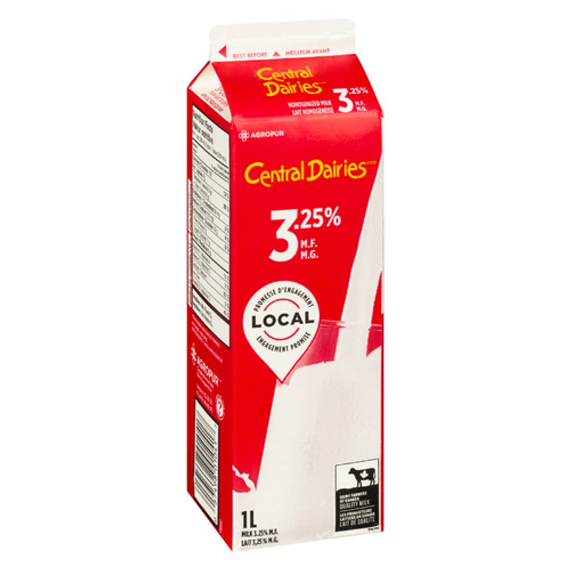 Central Dairies 3.25% Milk Homogenized 1 L - Voilà Online Groceries ...