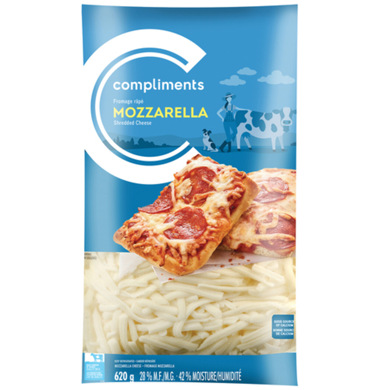 Compliments Shredded Cheese Mozzarella 620 g - Voilà Online Groceries ...