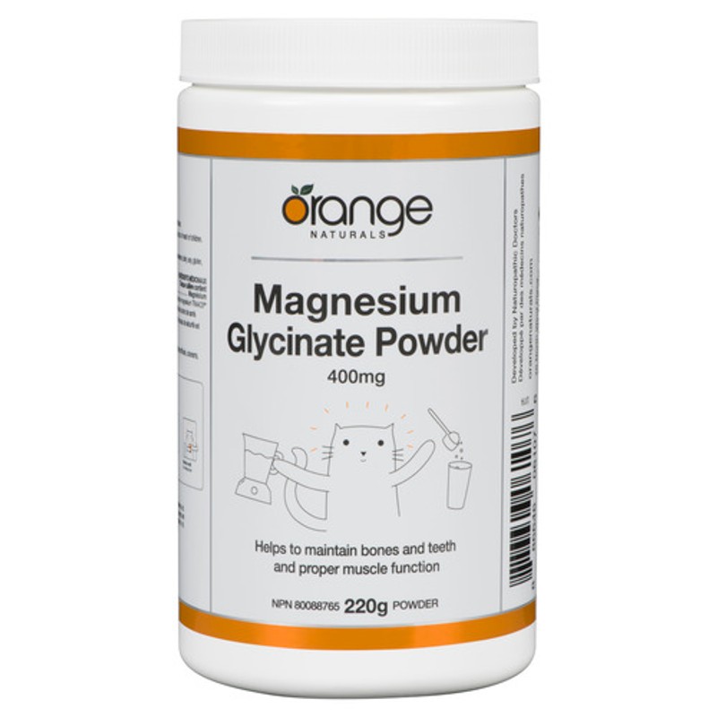 Orange Naturals Powder 400 mg Magnesium Glycinate 220 g - Voilà Online ...