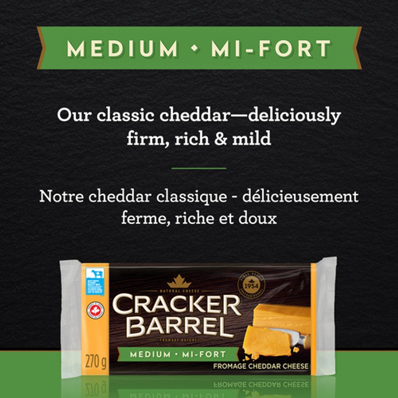 Cracker Barrel Cheese Medium Cheddar 270 g - Voilà Online Groceries ...