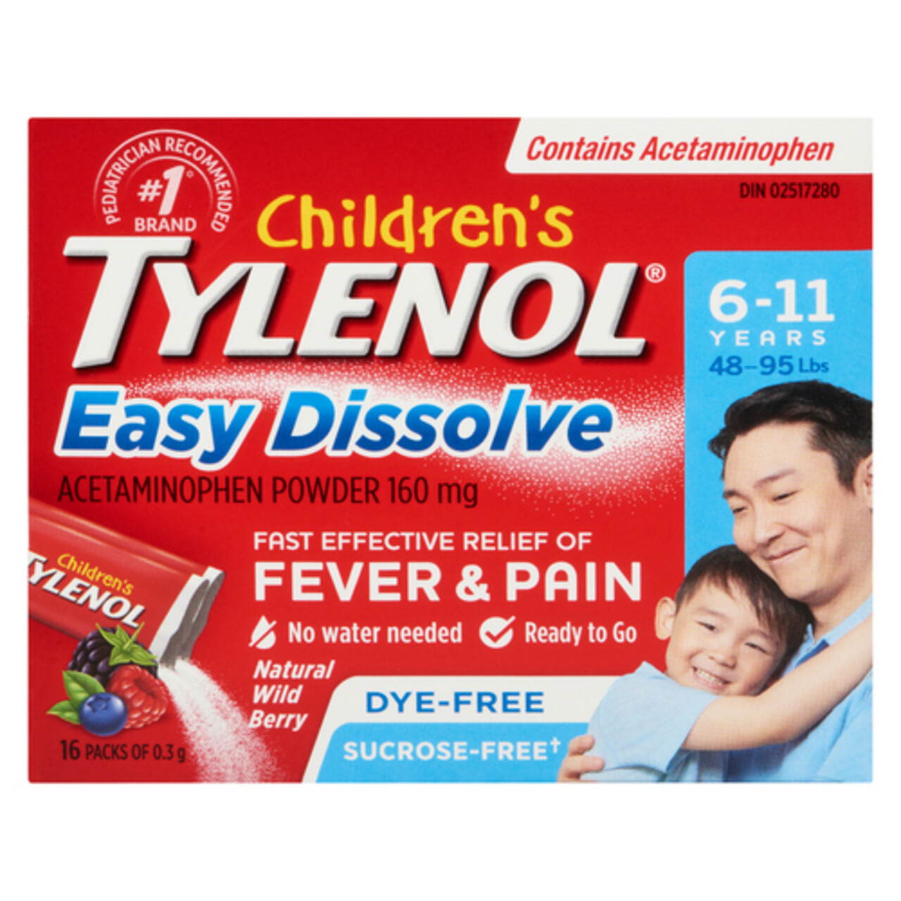 Tylenol Analgesics Children's Acetaminophen Powder Easy Dissolve Berry ...