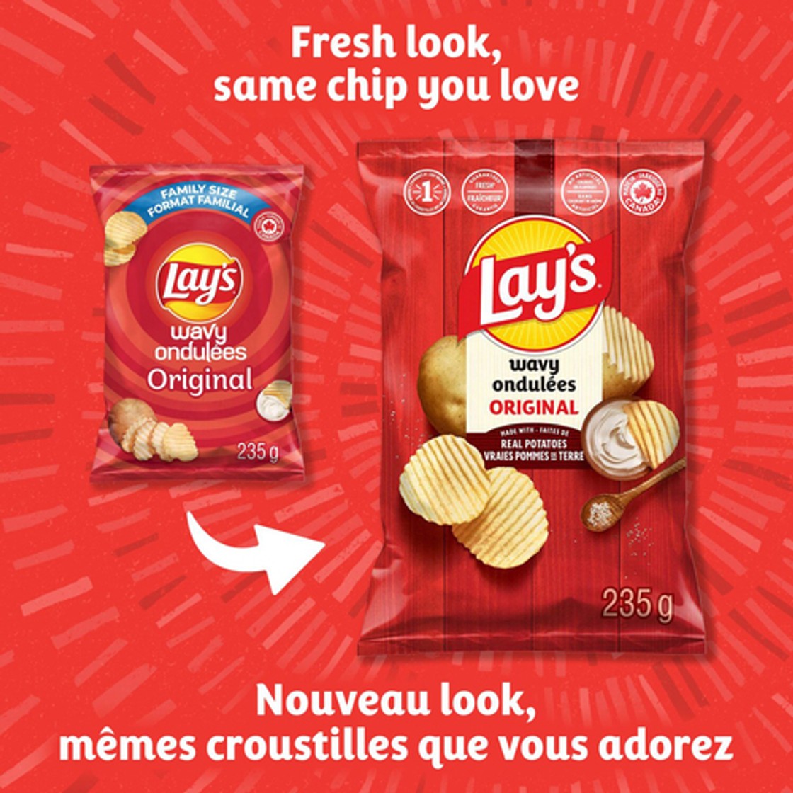 Lay's Wavy Potato Chips Original 235 g - Voilà Online Groceries & Offers