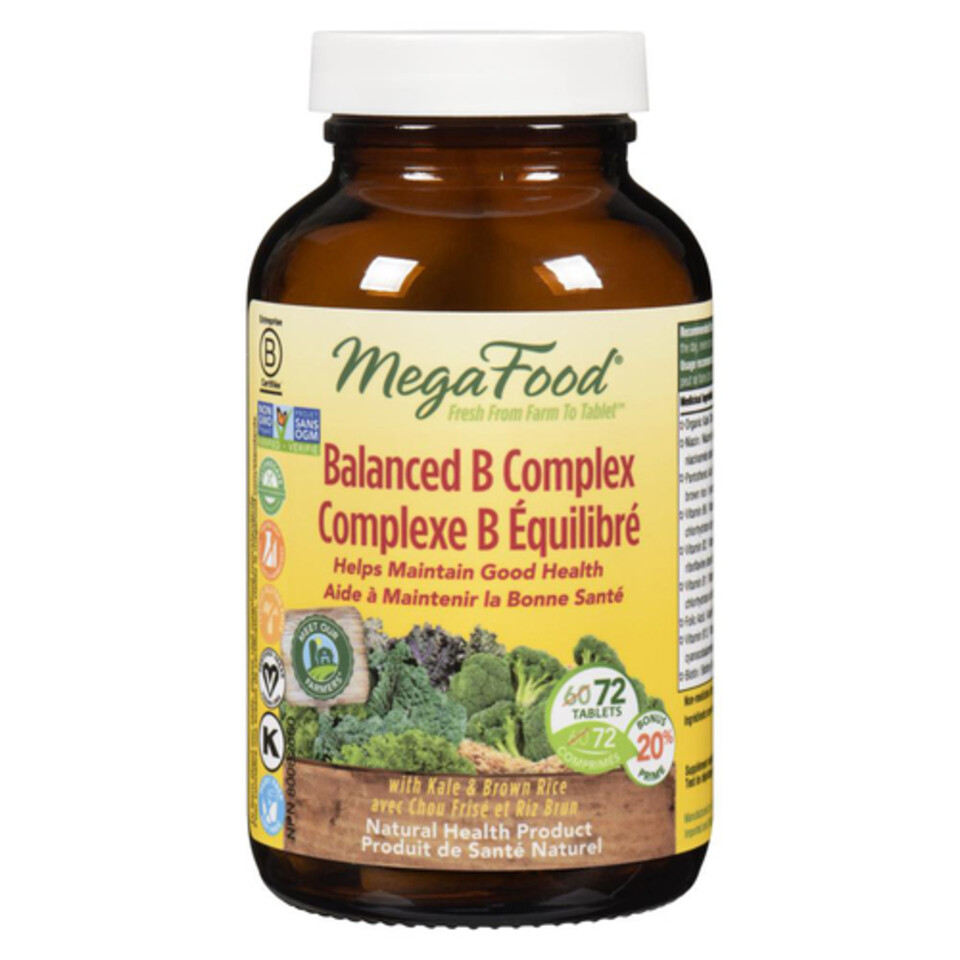 Tallgrass Megafood Balanced B Complex Supplement Tablets 72 Count ...
