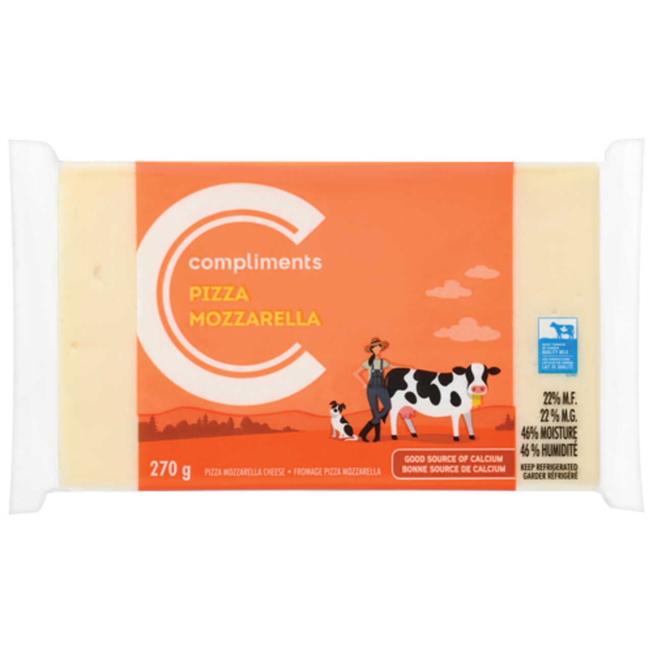 Compliments 22% Pizza Mozzarella Cheese 270 g - Voilà Online Groceries ...